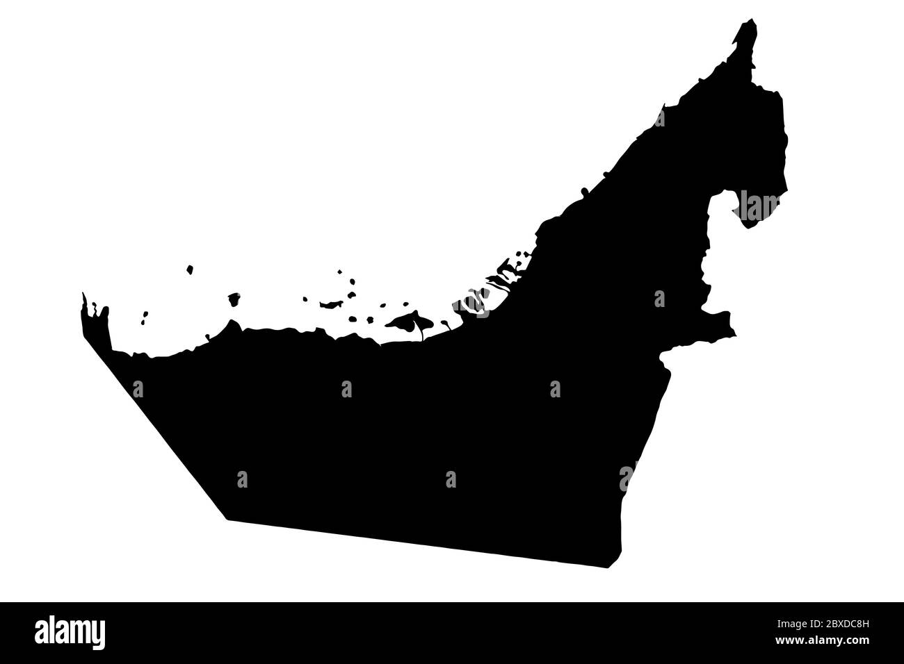 United Arab Emirates map with gray tone on white background ...