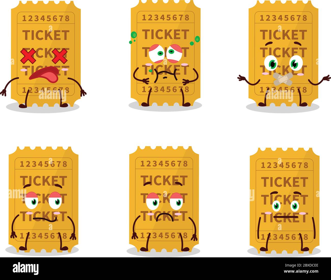 Ticket cartoon in character with nope expression Stock Vector Image ...