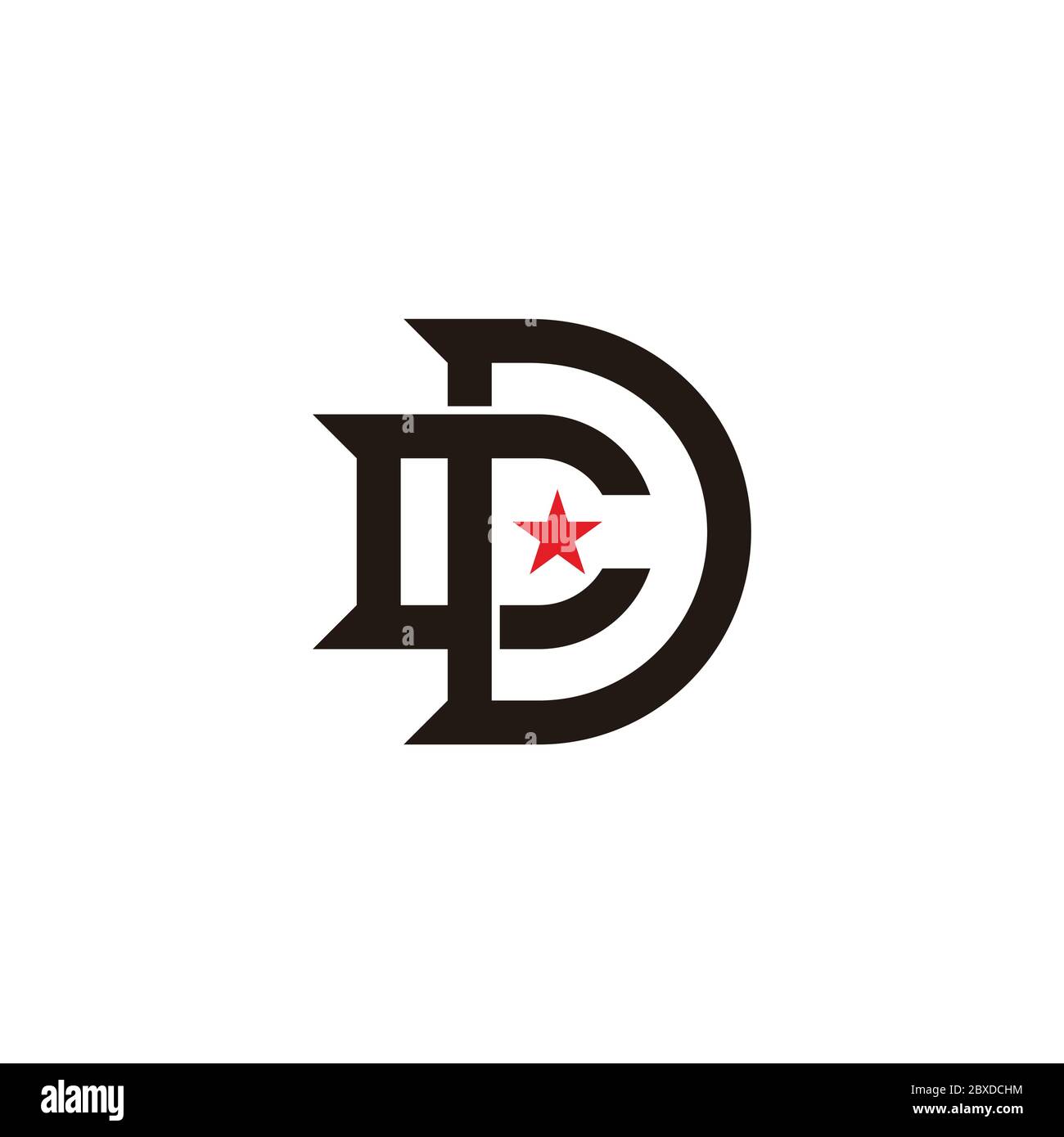 letter dc star simple geometric overlap logo vector Stock Vector Image ...