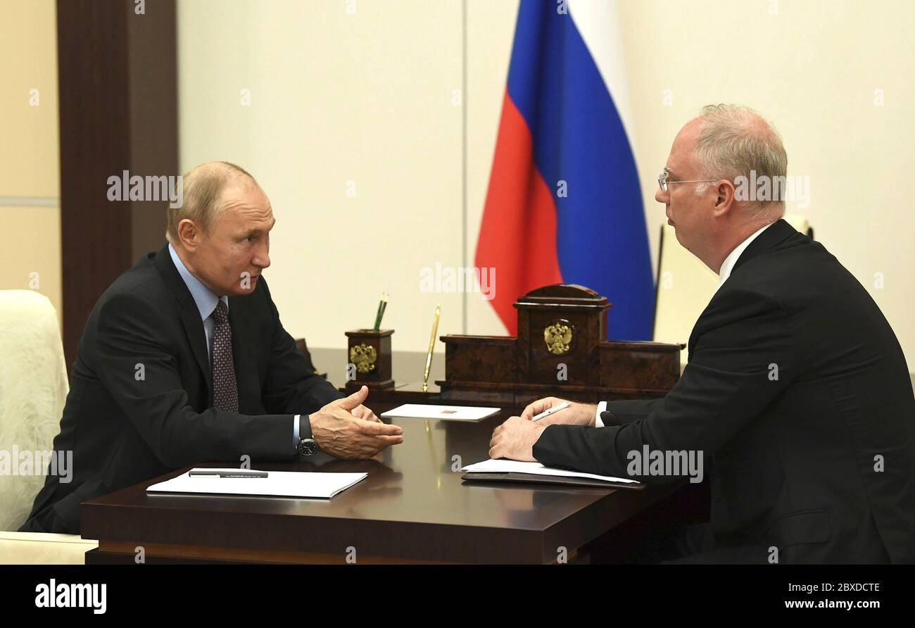 Russian President Vladimir Putin, holds a face to face meeting with the ...