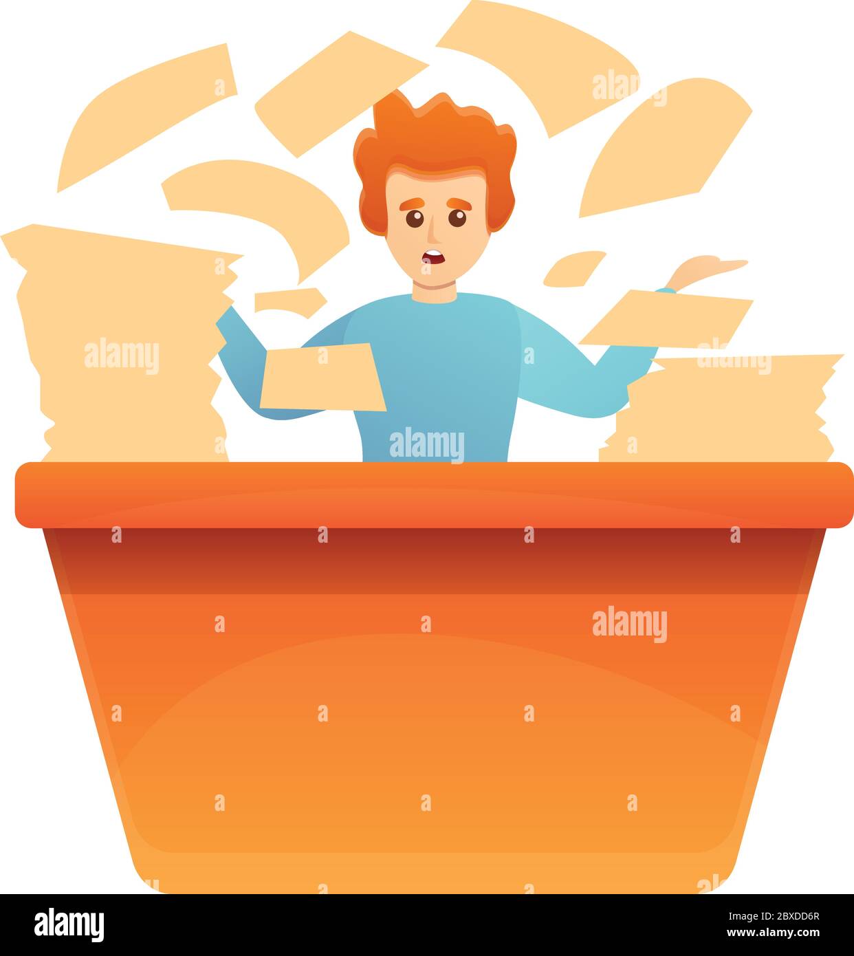 Worker in papers icon. Cartoon of worker in papers vector icon for web ...