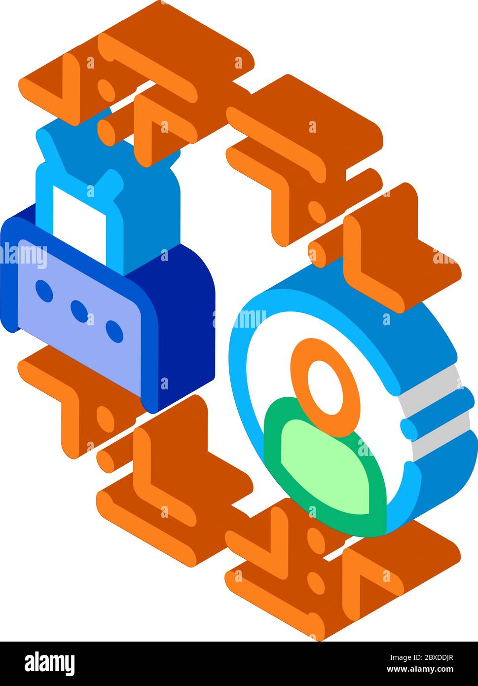 human automation in robot isometric icon vector illustration Stock ...