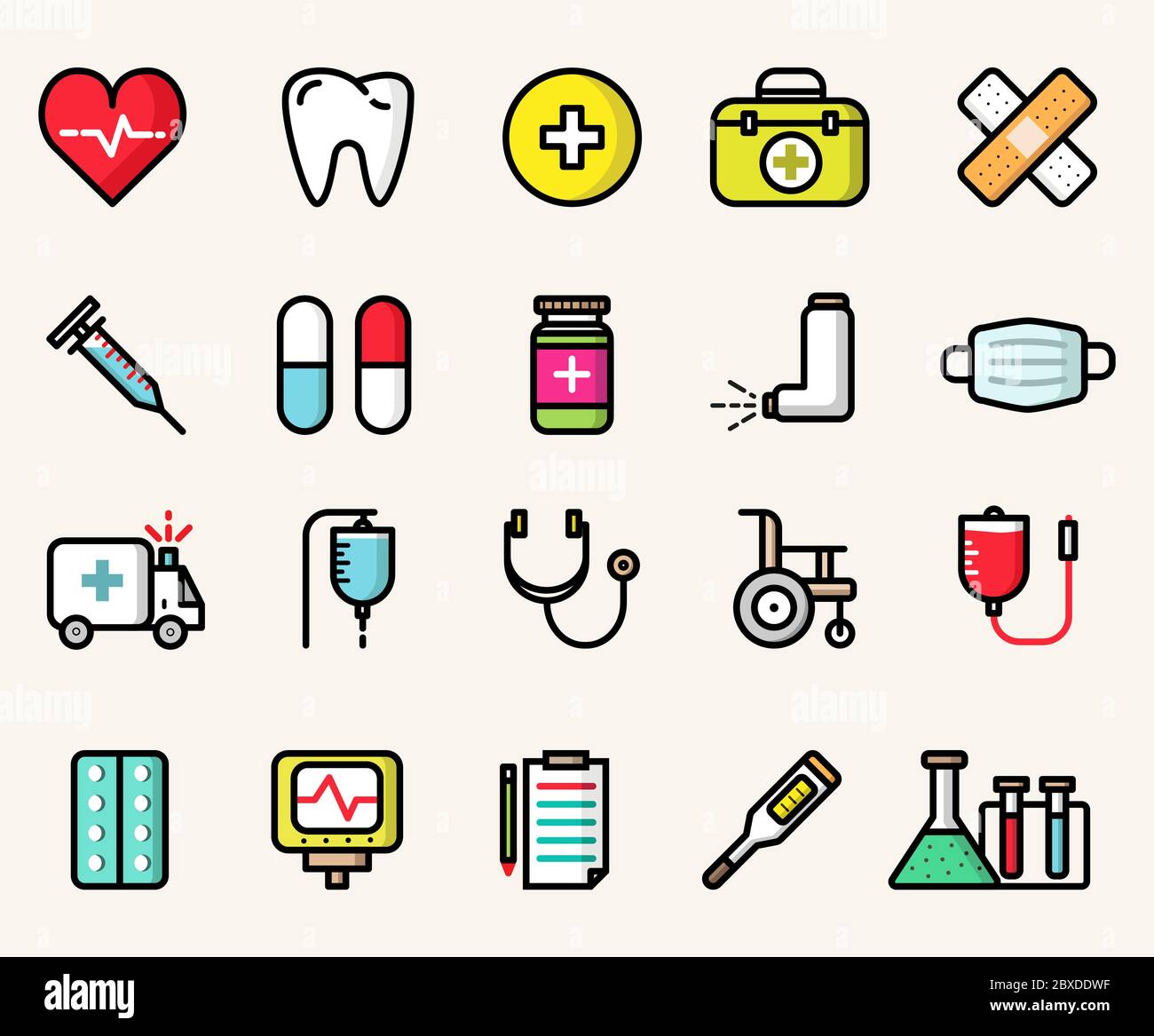 Medical icons. Vector colored isolated illustrations set Stock Vector ...