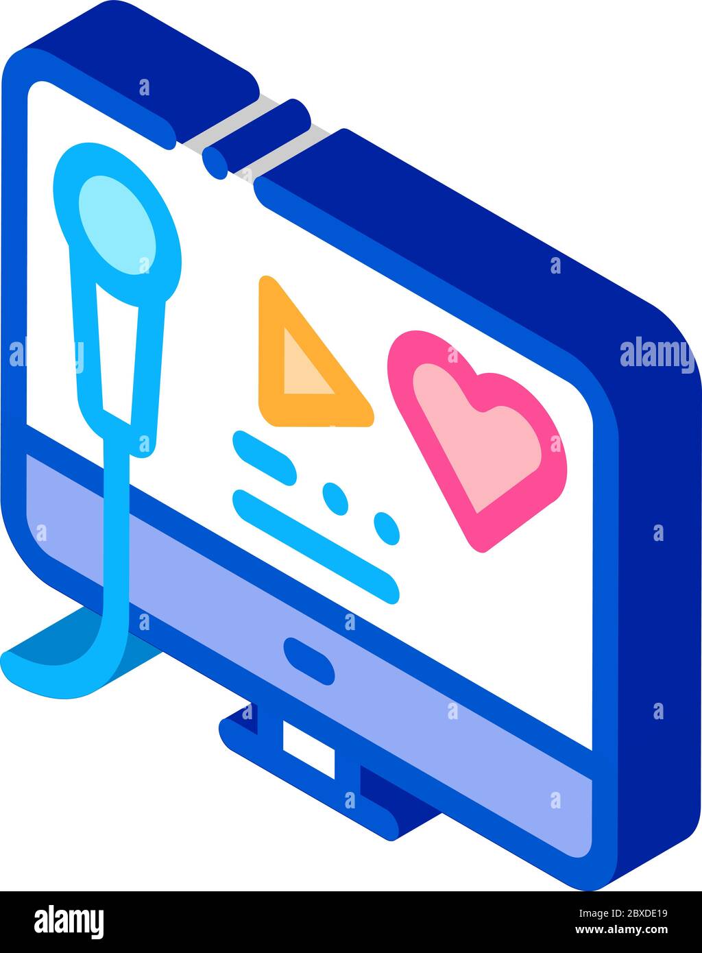 Karaoke on Computer Isometric Icon Vector Illustration Stock Vector ...