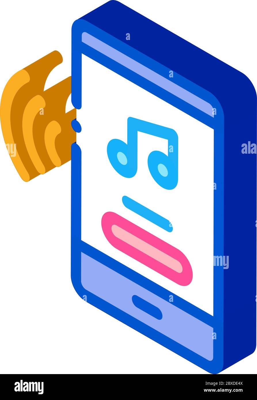 Music Phone App Isometric Icon Vector Illustration Stock Vector Image ...