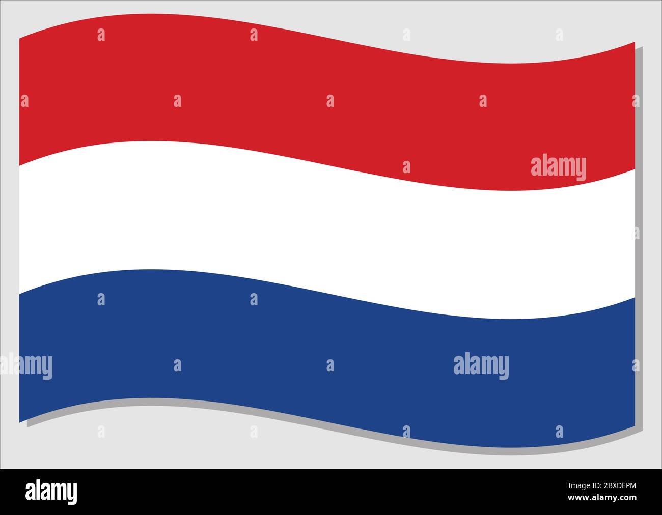 Waving flag of Netherlands vector graphic. Waving Dutch flag ...