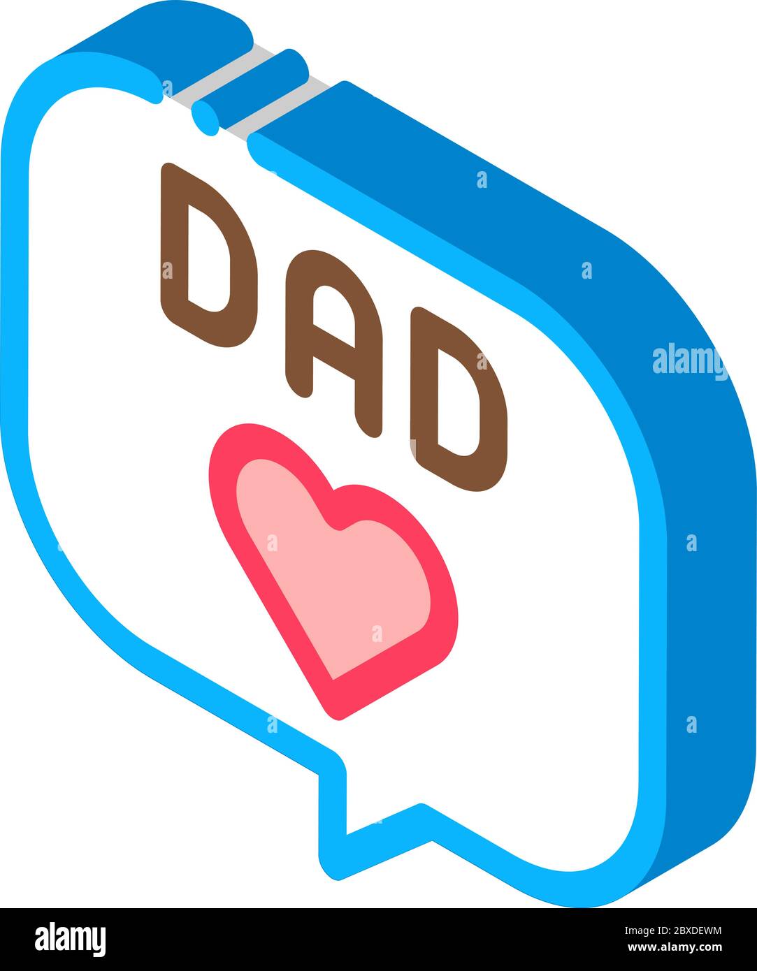 Love Daddy Message Isometric Icon Vector Illustration Stock Vector ...