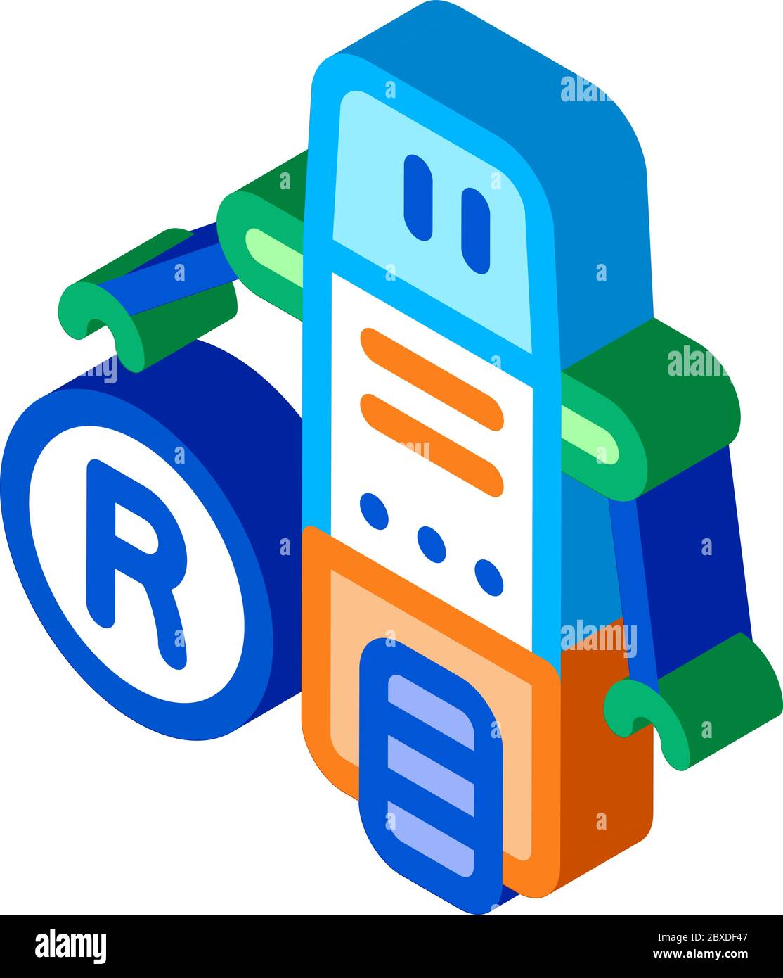 moving robot isometric icon vector illustration Stock Vector Image ...