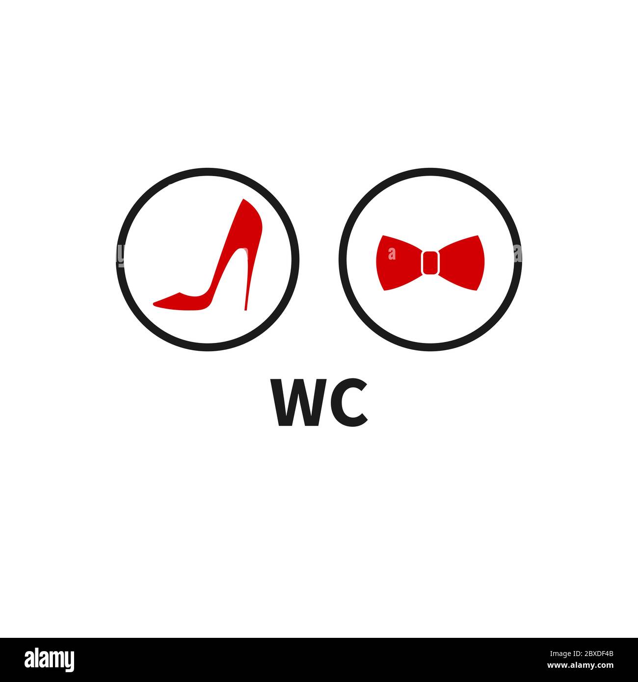 Unique icons for toilet, restroom, wc. Womens high heeled shoes and ...