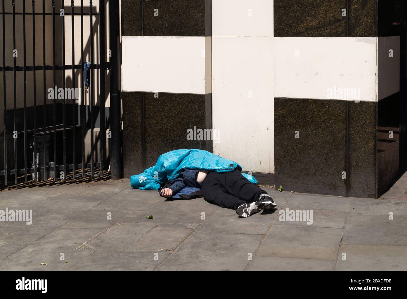 Homeless person unconscious on Northumberland Avenue near Embankment ...