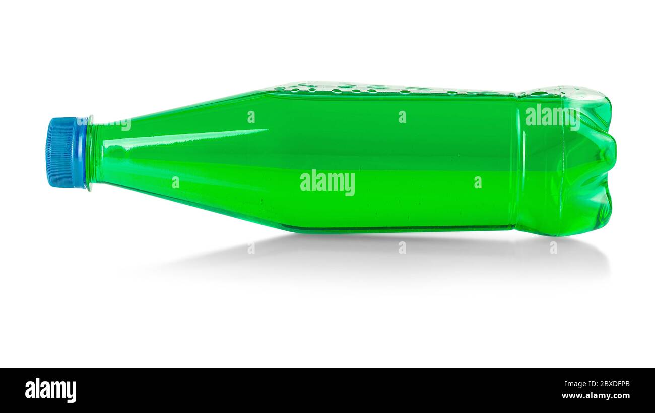 The Plastic bottle with lemonade isolated on white background Stock ...