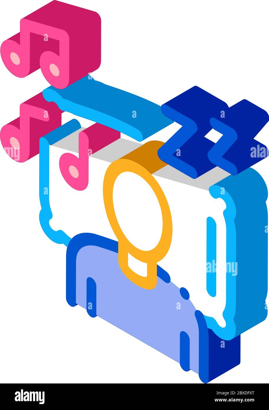 Fall Asleep to Music Isometric Icon Vector Illustration Stock Vector ...