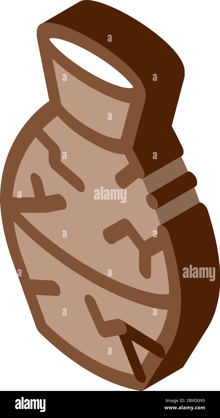 broken clay vase isometric icon vector illustration Stock Vector Image ...