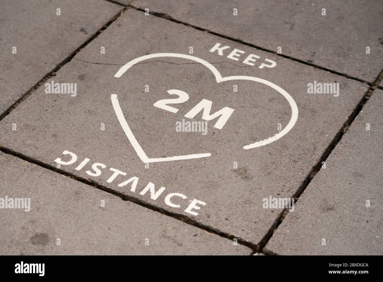 Keep 2 metre distance signage on Villier Street, Charing Cross Stock ...