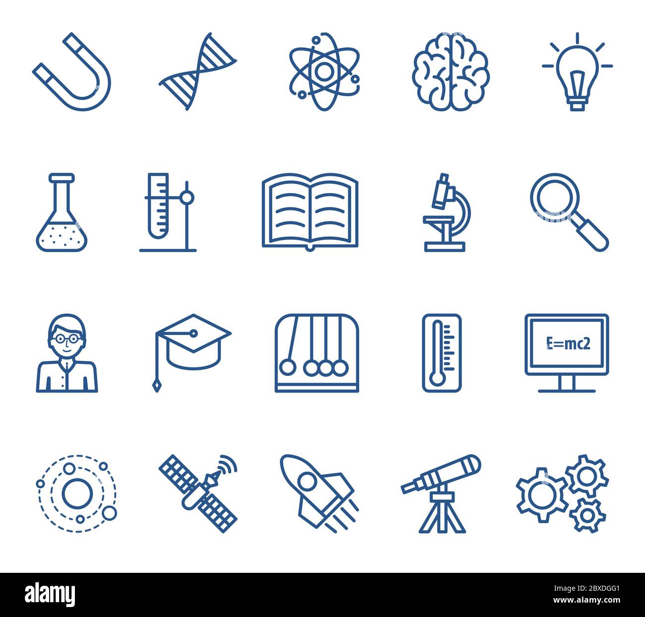 Science icons. Vector linear isolated illustrations collection Stock ...