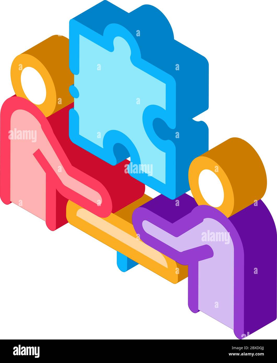 teamwork people isometric icon vector illustration Stock Vector Image ...