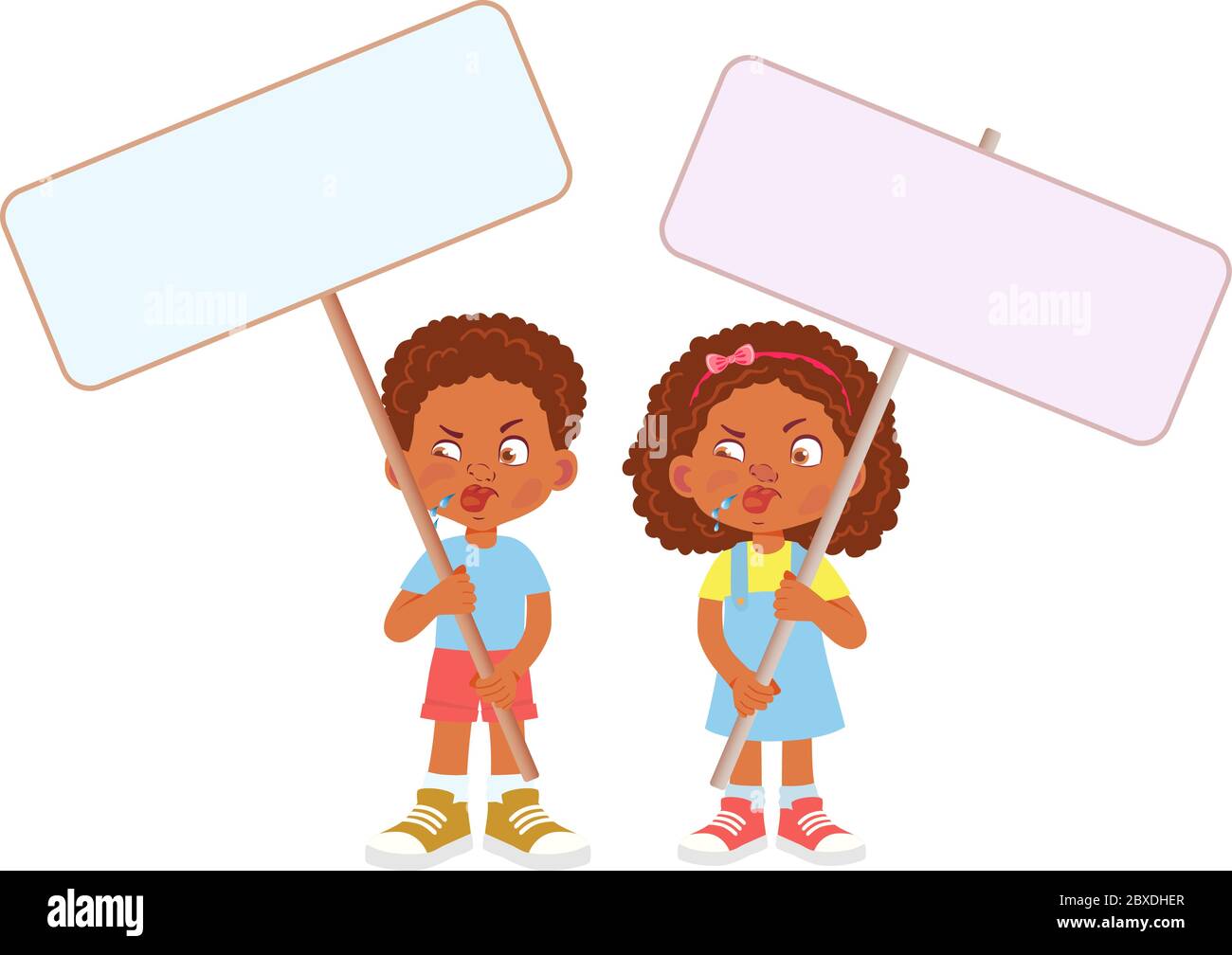 African Child holding banner. Vector illustration Stock Vector Image ...