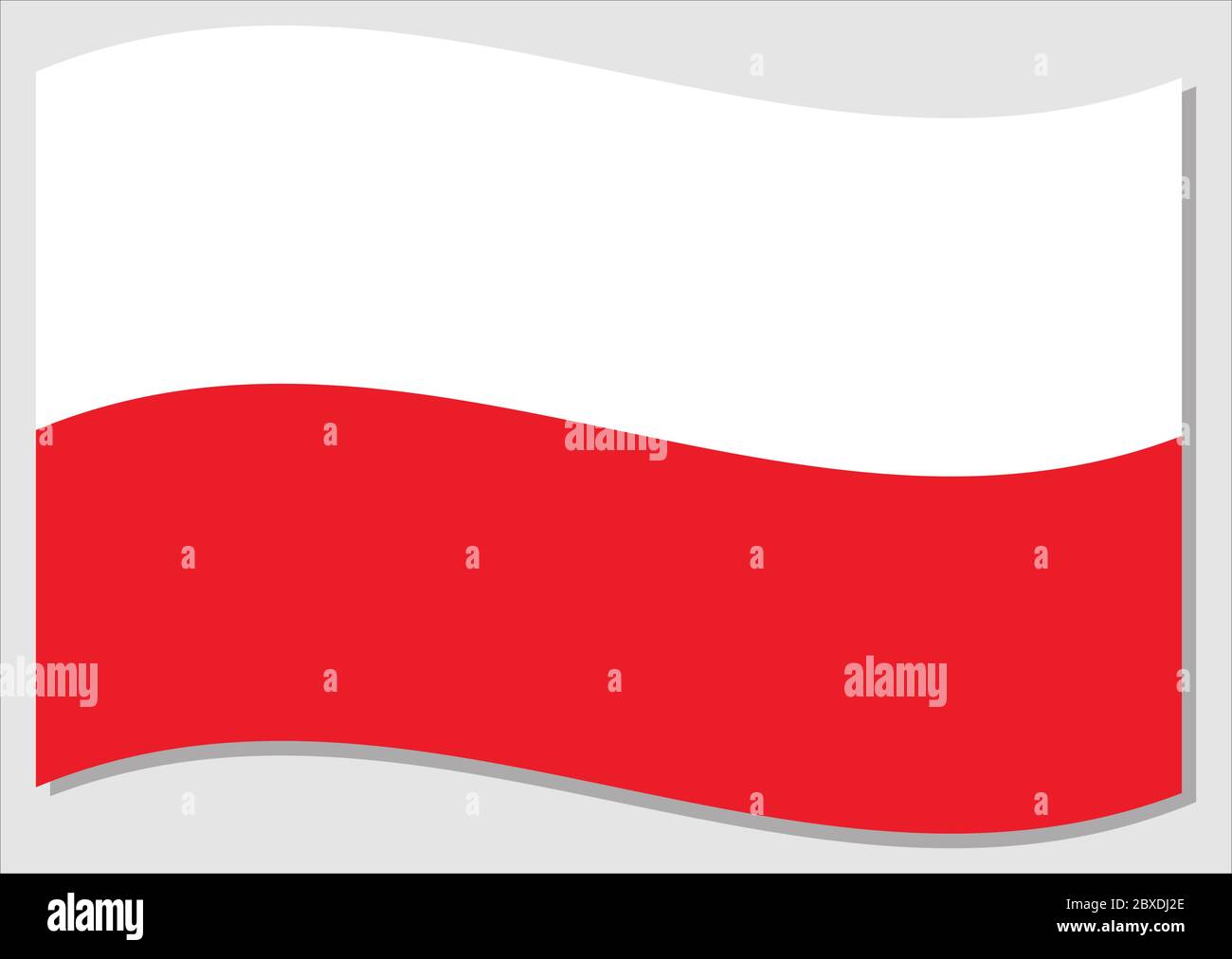 Waving flag of Poland vector graphic. Waving Polish flag illustration ...