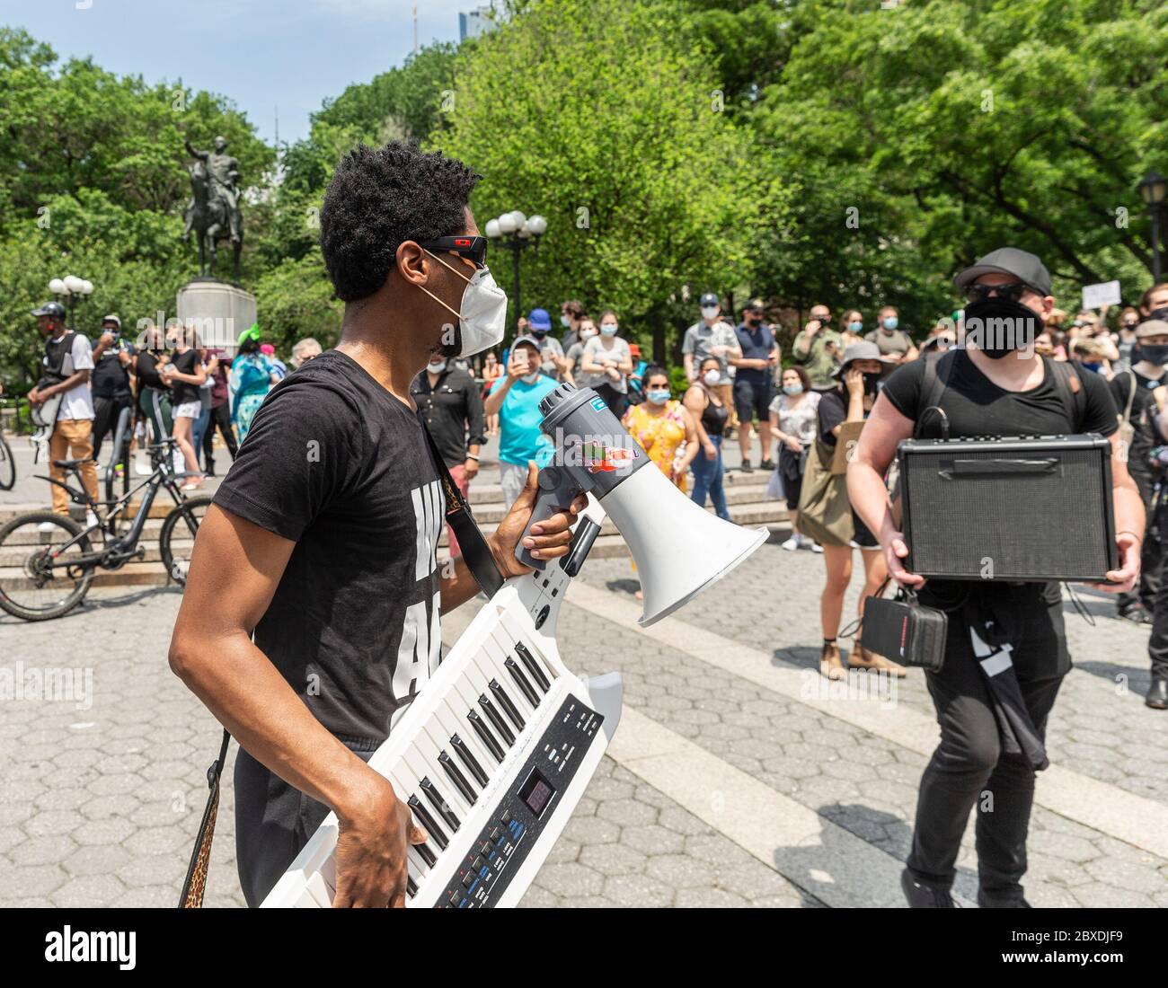 New York, United States. 06th June, 2020. Musician Jon Batiste and his ...