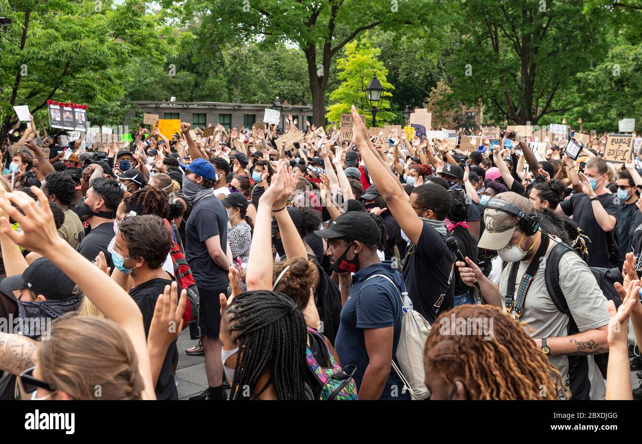 New York, United States. 06th June, 2020. Protesters gathering for ...