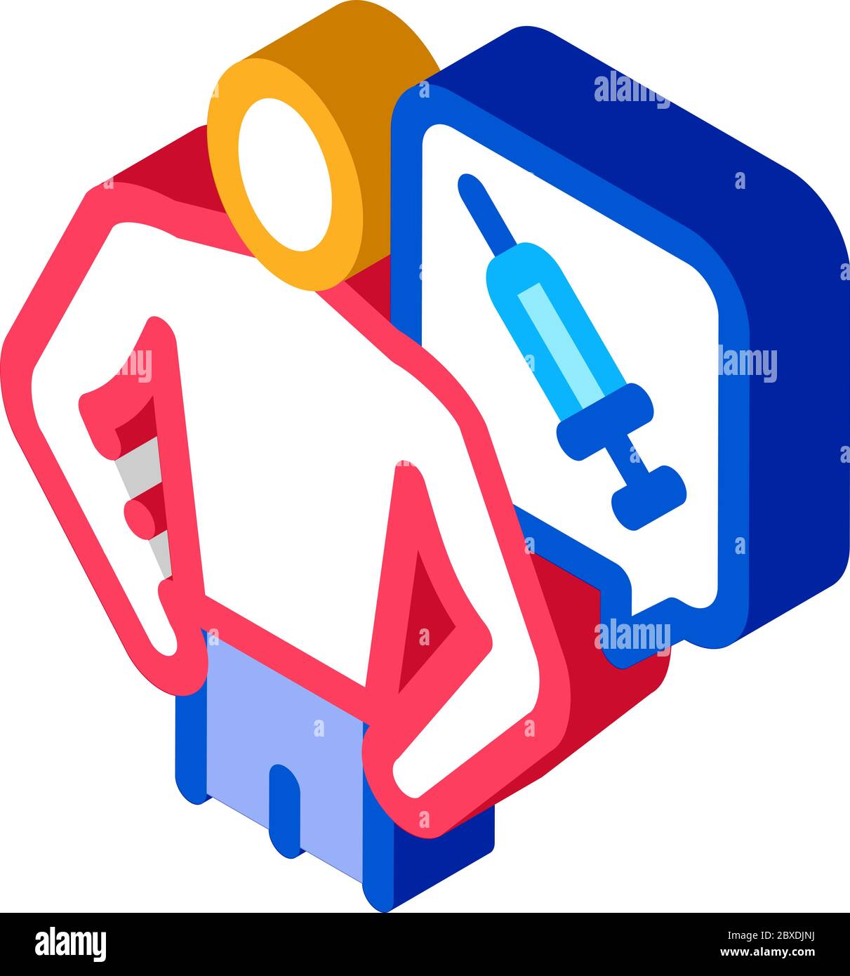nurse injection isometric icon vector illustration Stock Vector Image ...
