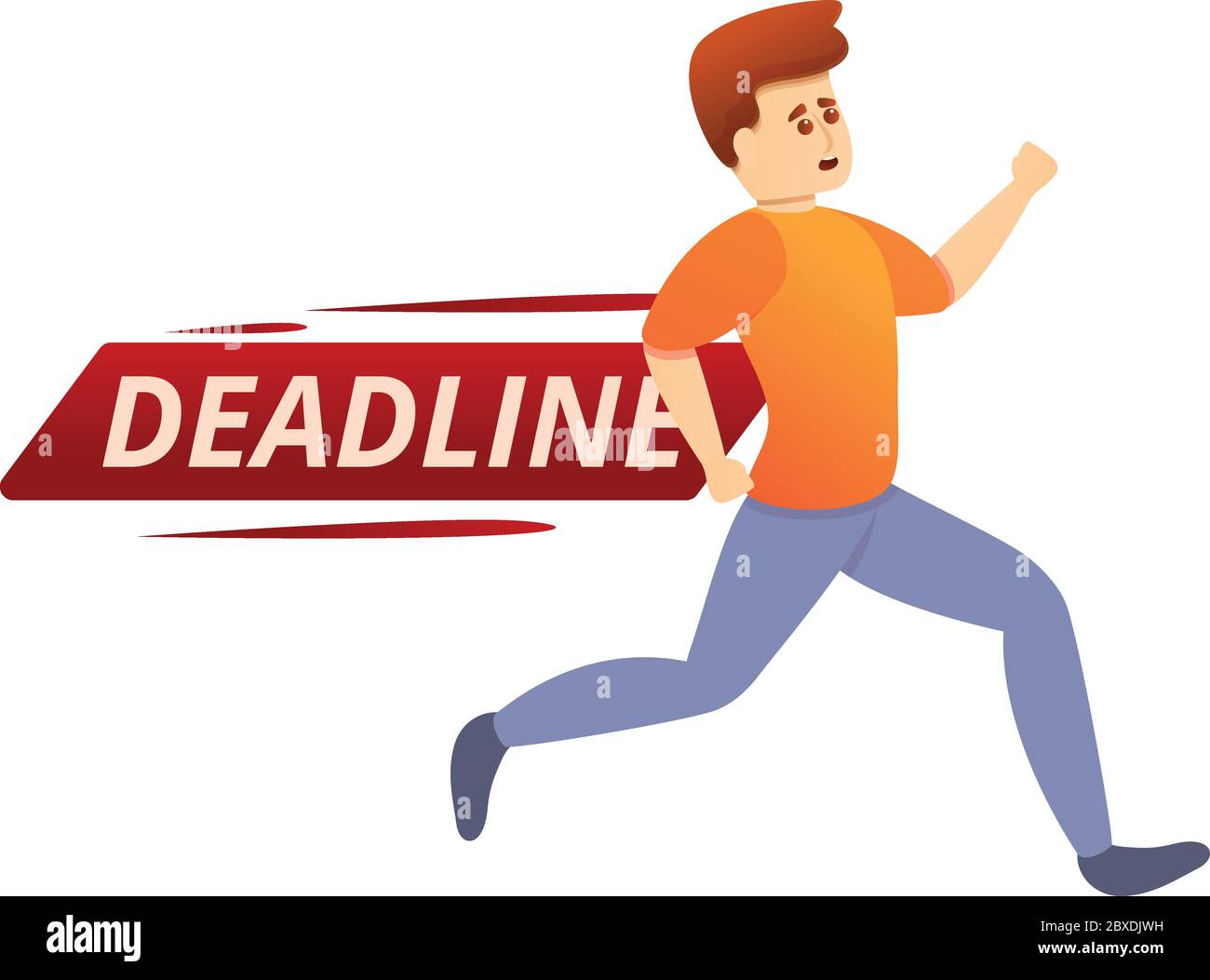 Worker on deadline icon. Cartoon of worker on deadline vector icon for ...