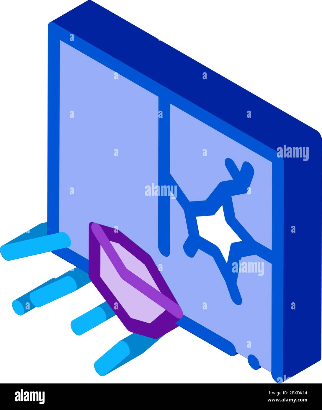stone-broken window isometric icon vector illustration Stock Vector ...