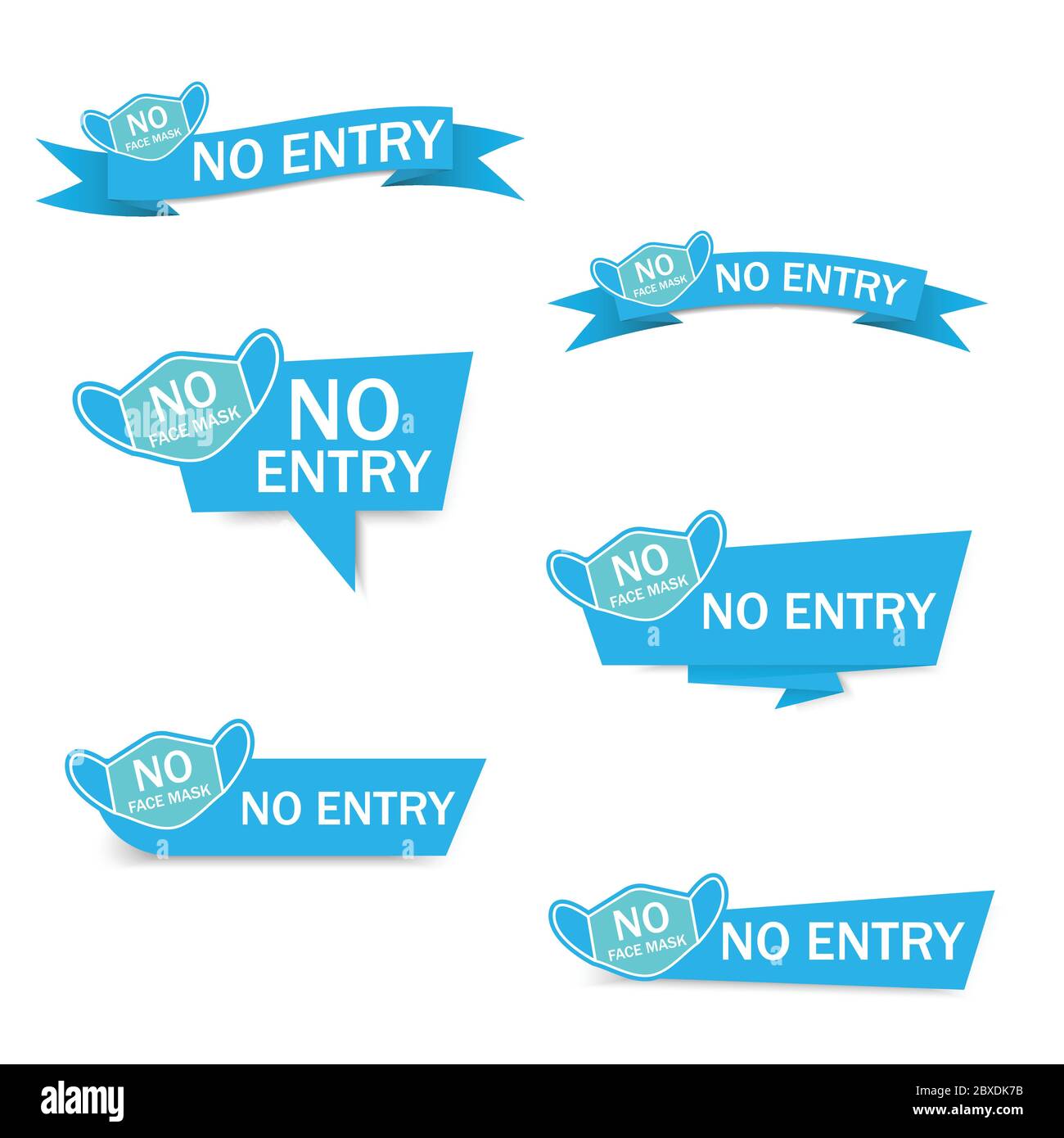 set of banner No face mask No entry sign , medicine health corona virus ...
