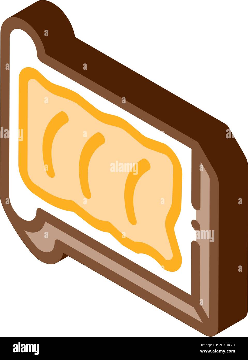 toast with butter isometric icon vector illustration Stock Vector Image ...