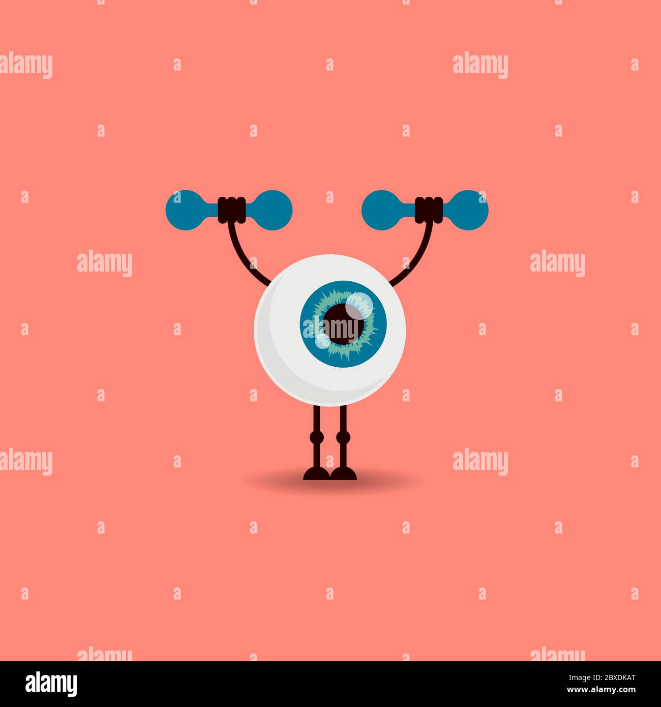 Eye lifting dumbbells. Good vision concept, eye health color icon ...