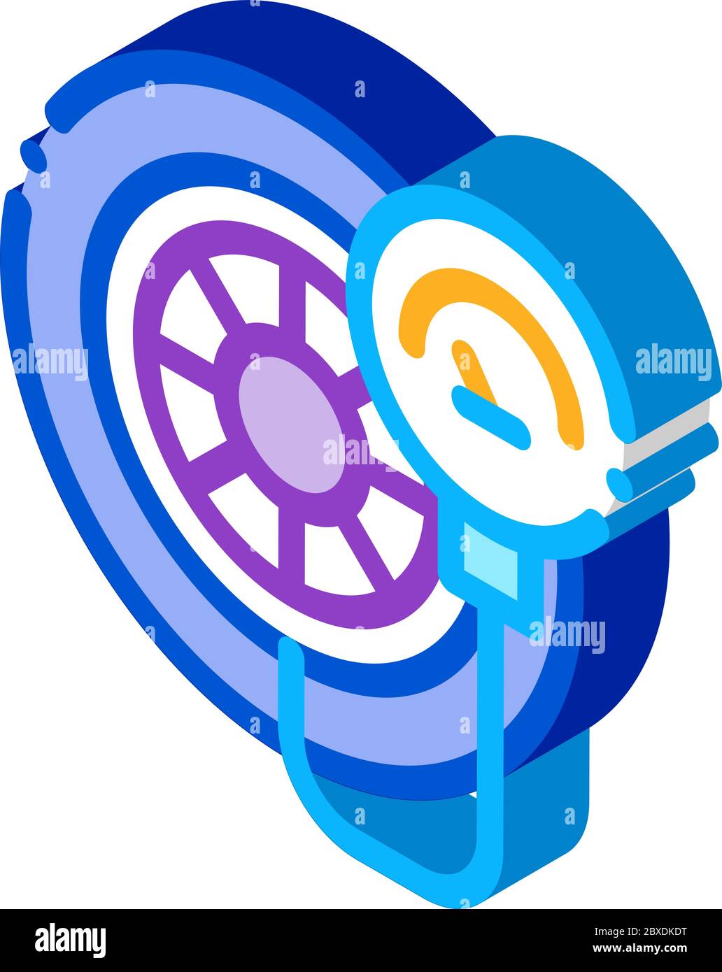 tire inflation isometric icon vector illustration Stock Vector Image ...