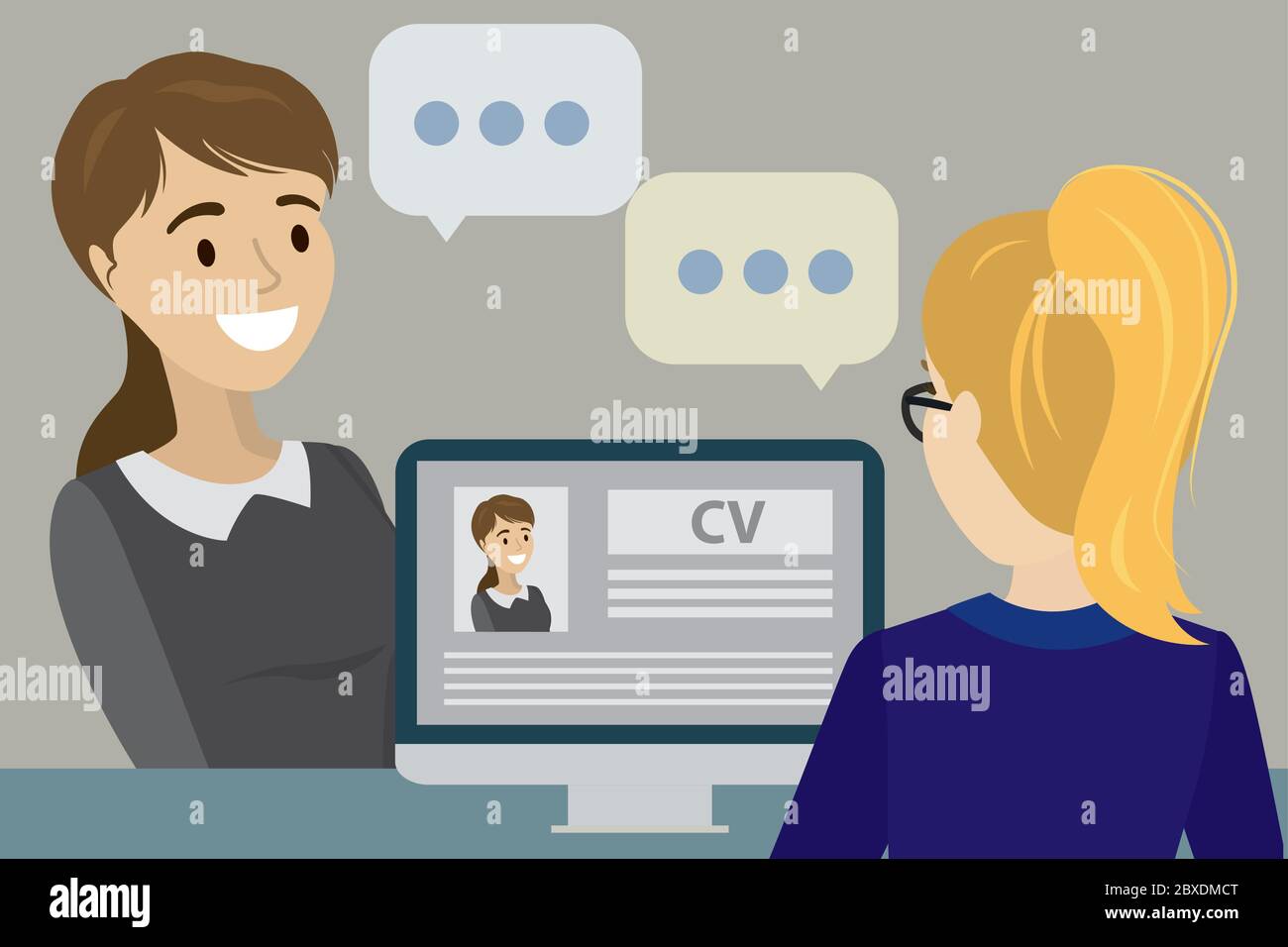 Caucasian woman in job interview,interview with the candidate positions ...