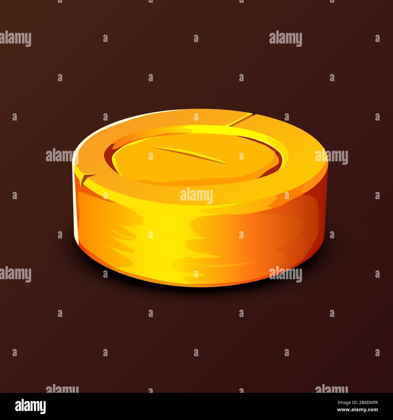 3d realistic gold coin isolated on dark background. Vector illustration ...