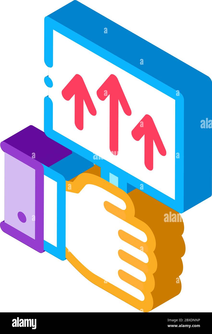 pointer only up isometric icon vector illustration Stock Vector Image ...