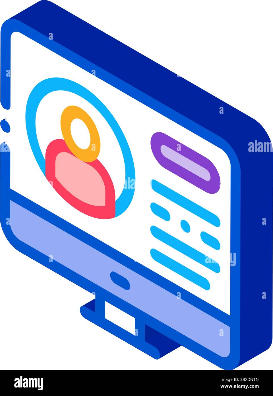 personal computer information about person isometric icon vector ...