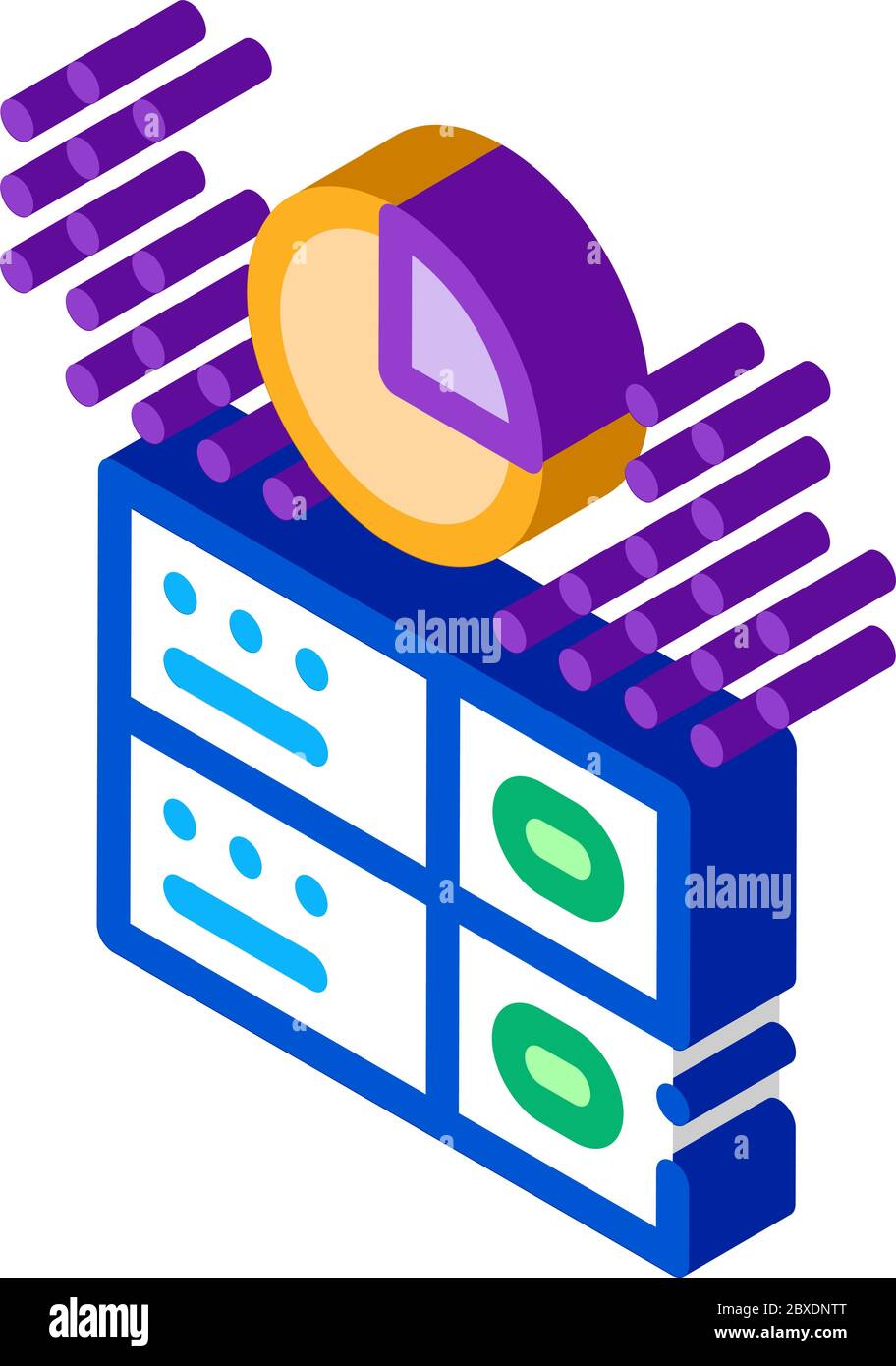 long data storage isometric icon vector illustration Stock Vector Image ...