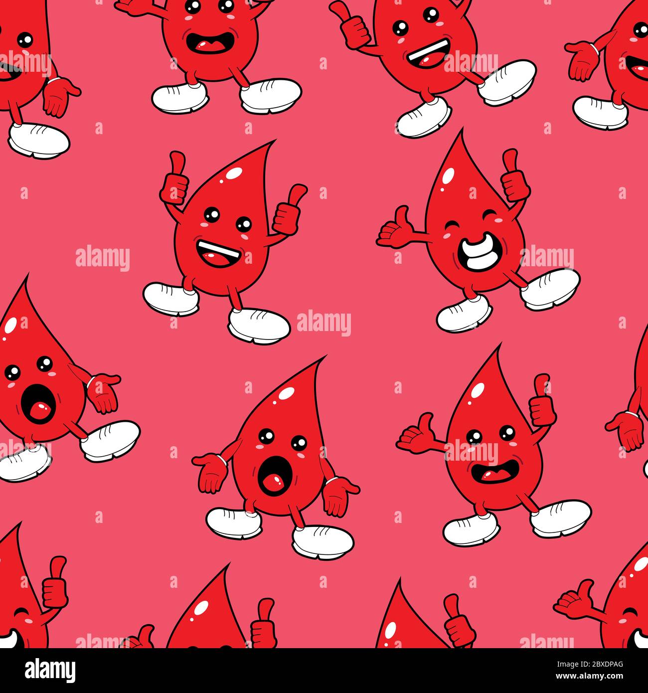 This is a blood mascot seamless patterns design. This pattern can be ...