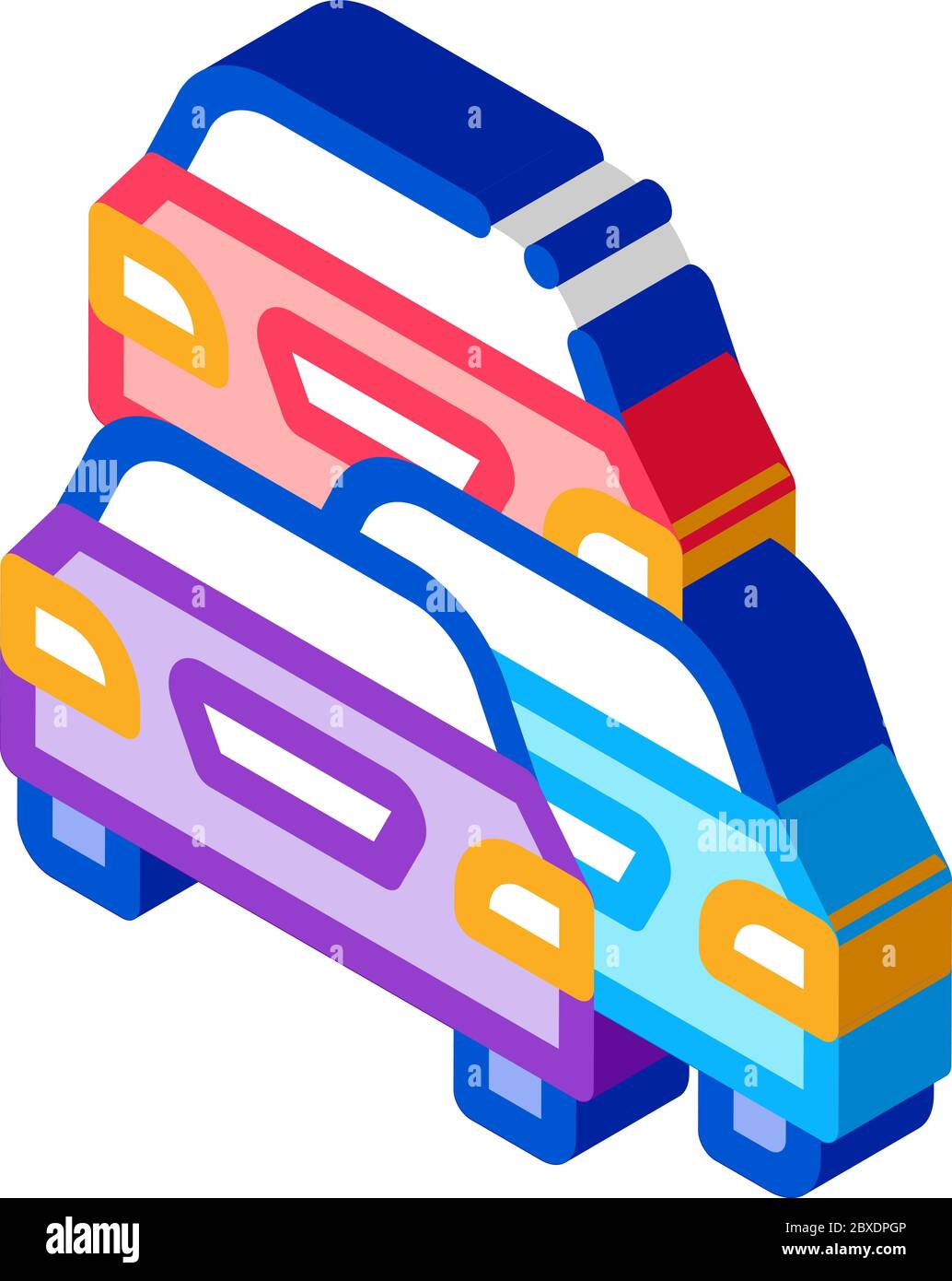 stream of cars isometric icon vector illustration Stock Vector Image ...