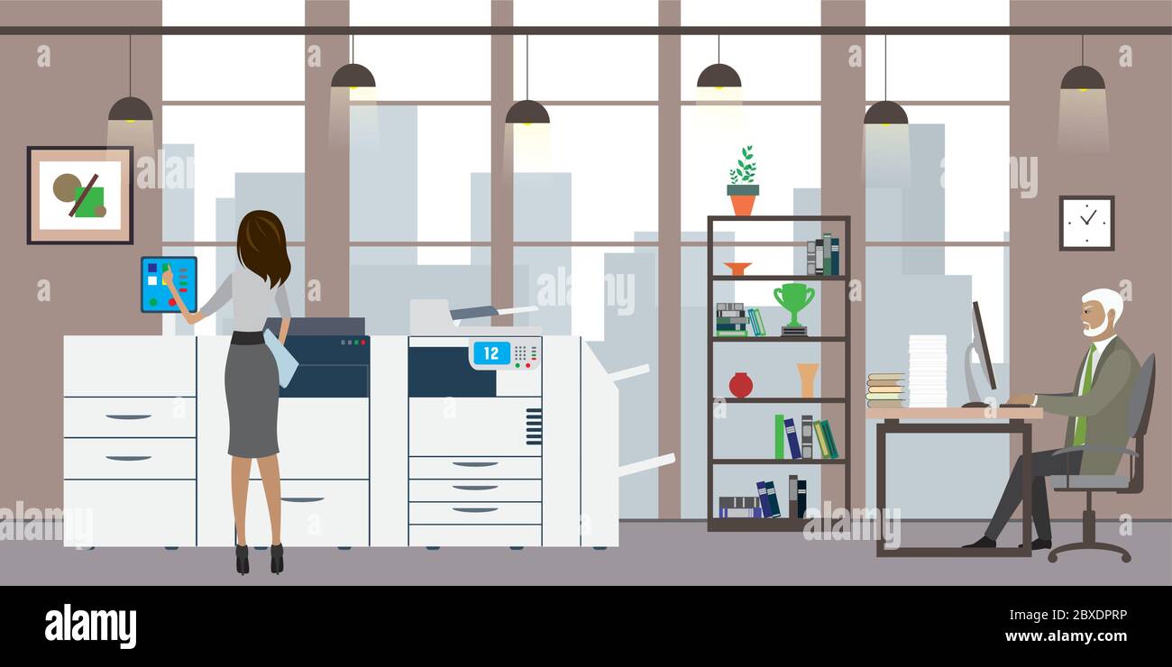 Woman scanner home Stock Vector Images - Alamy