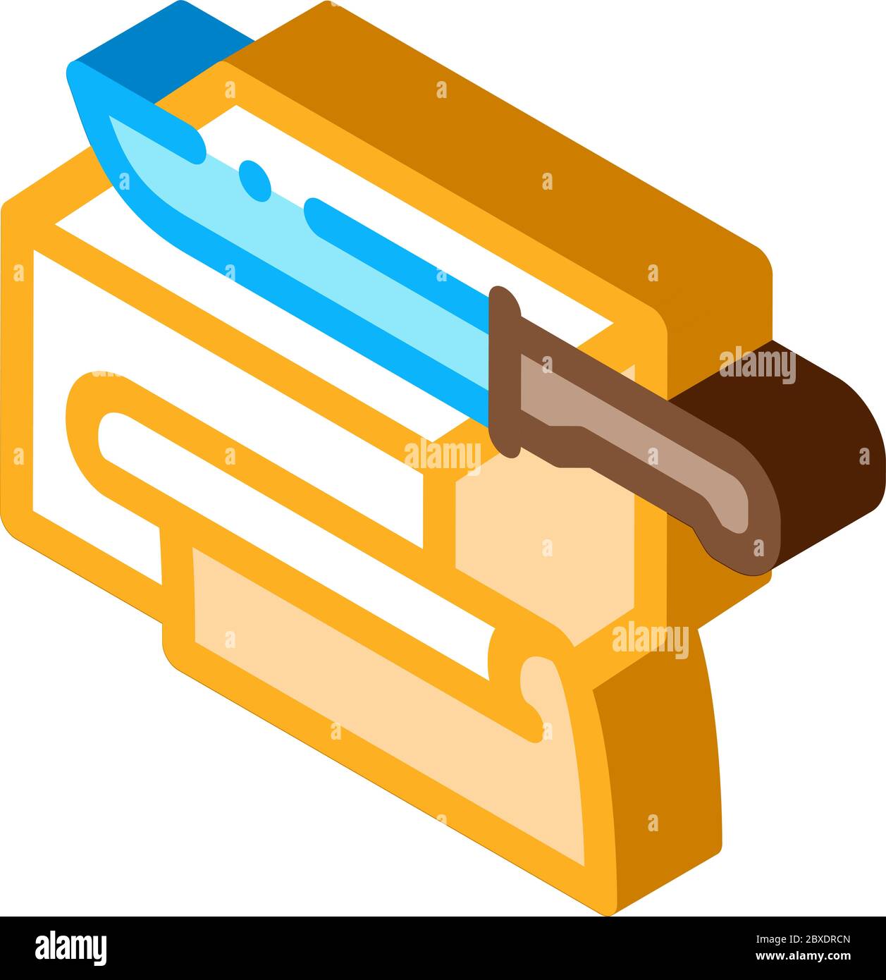 butter slices isometric icon vector illustration Stock Vector Image ...
