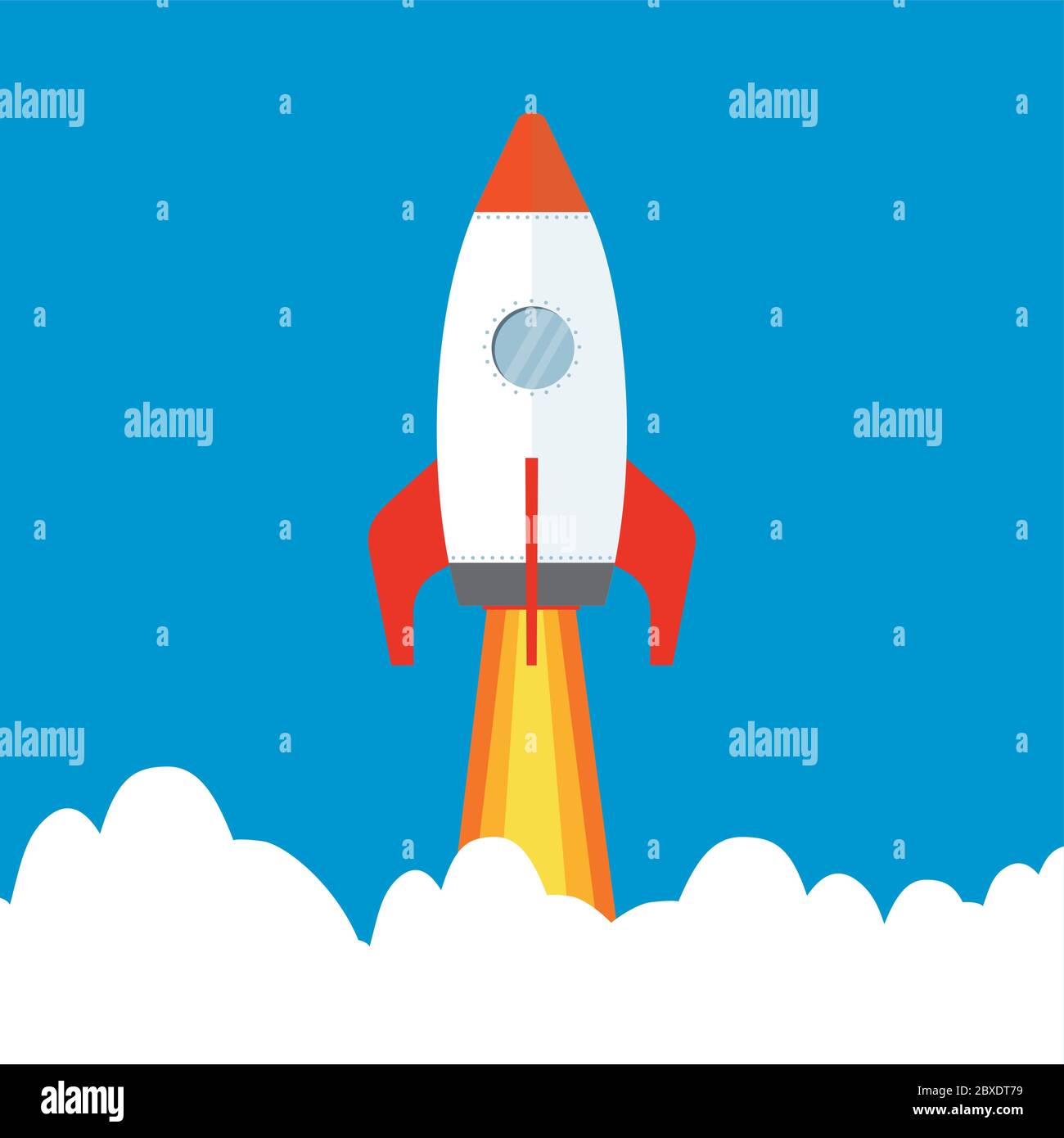 Cartoon space rocket moving in Stock Vector Images - Alamy