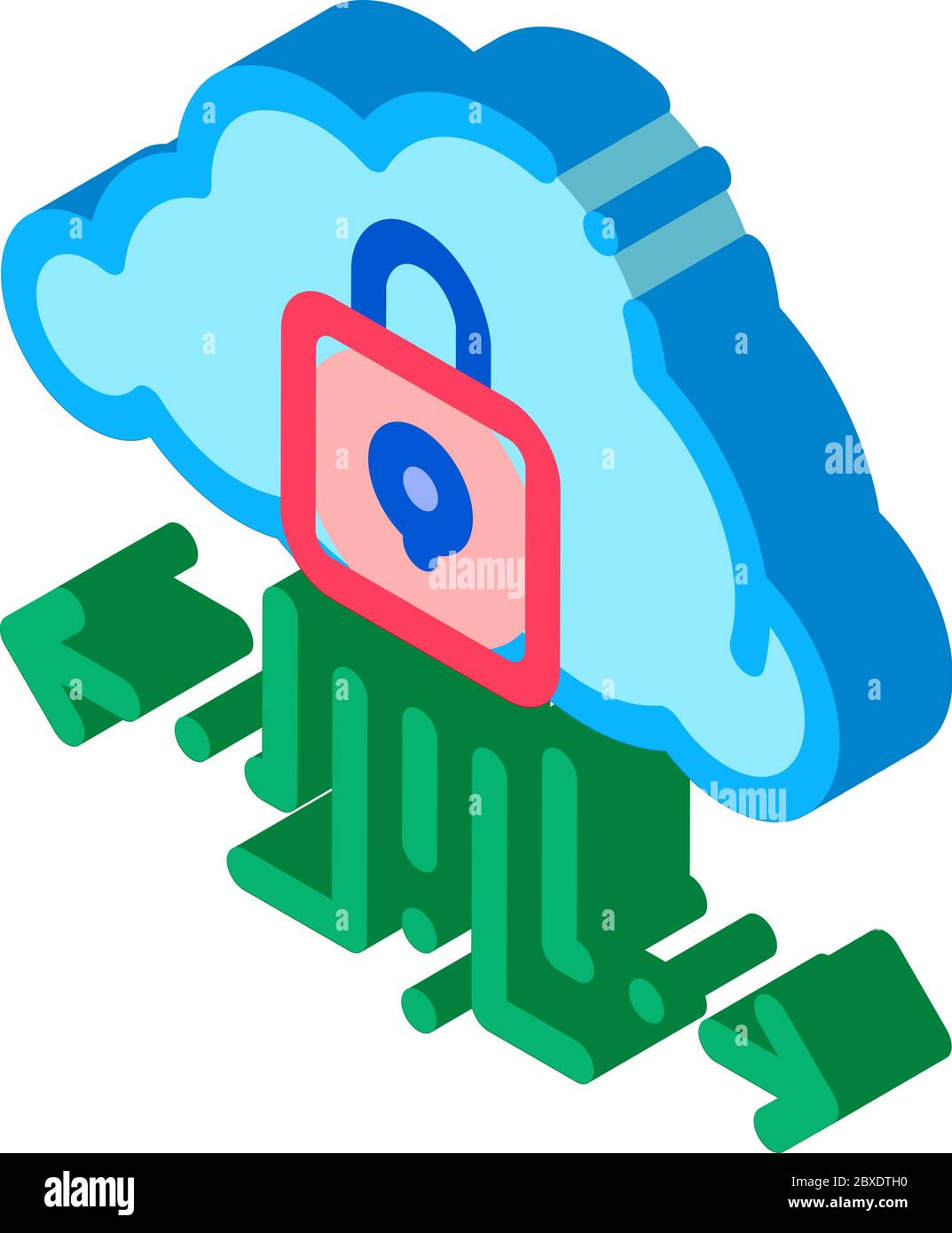 protection cloud isometric icon vector illustration Stock Vector Image ...