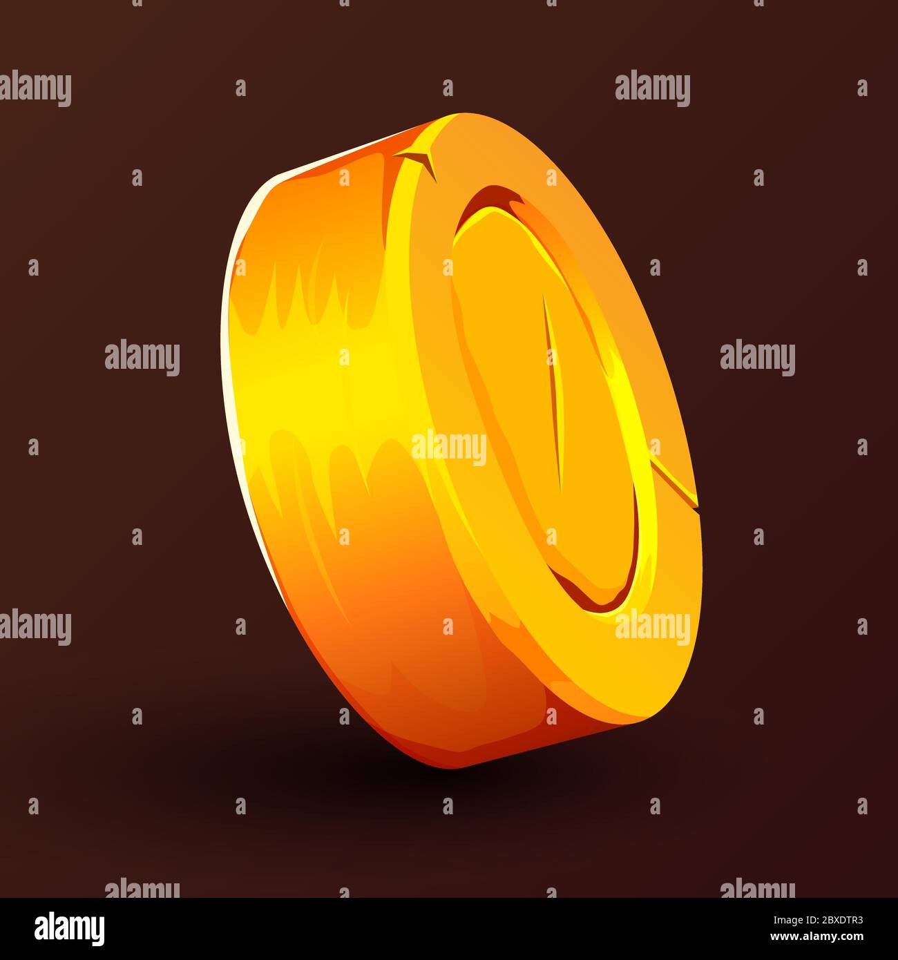 3d realistic gold coin isolated on dark background. Vector illustration ...