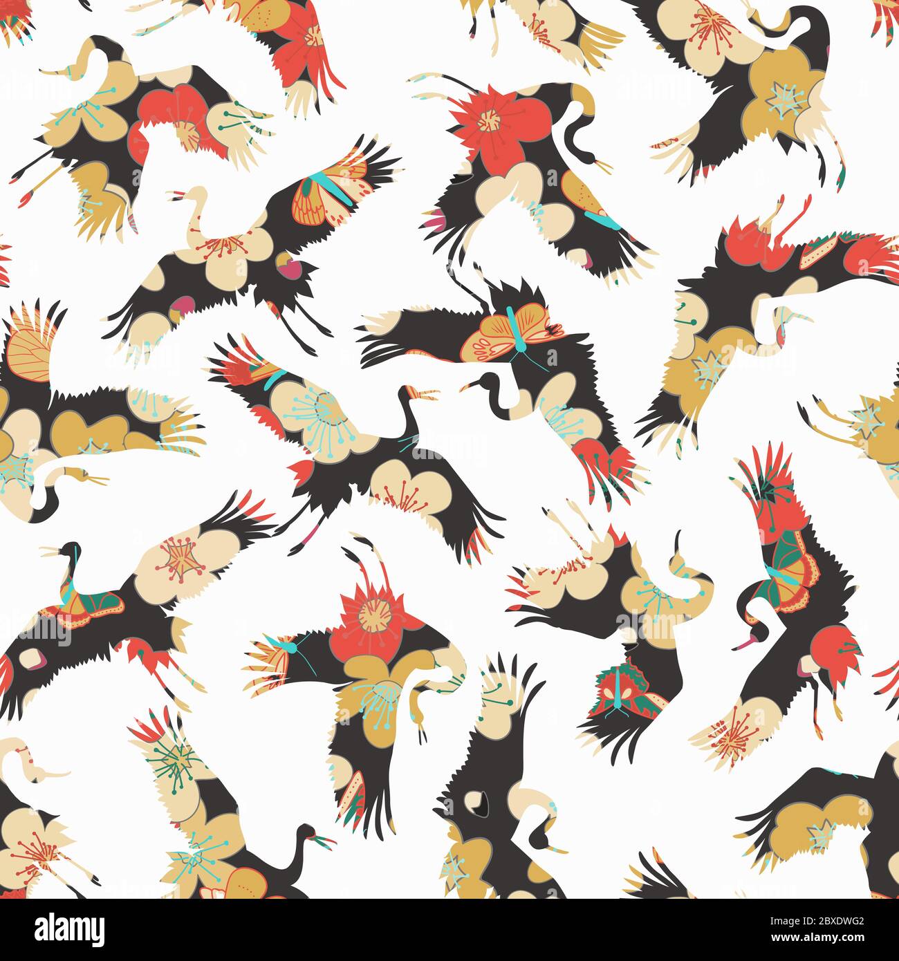 Japanese pattern. Seamless vector ornament with traditional motives ...