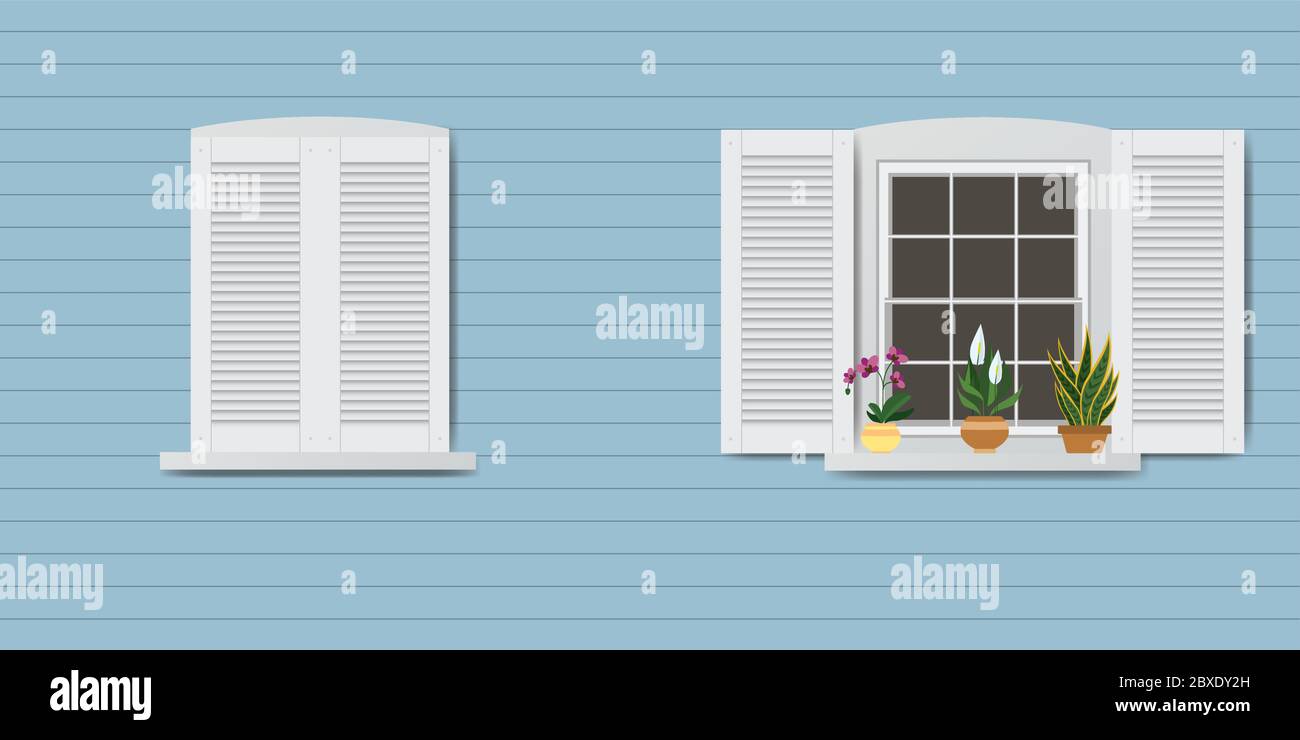 Shutters window frame Stock Vector Images - Alamy