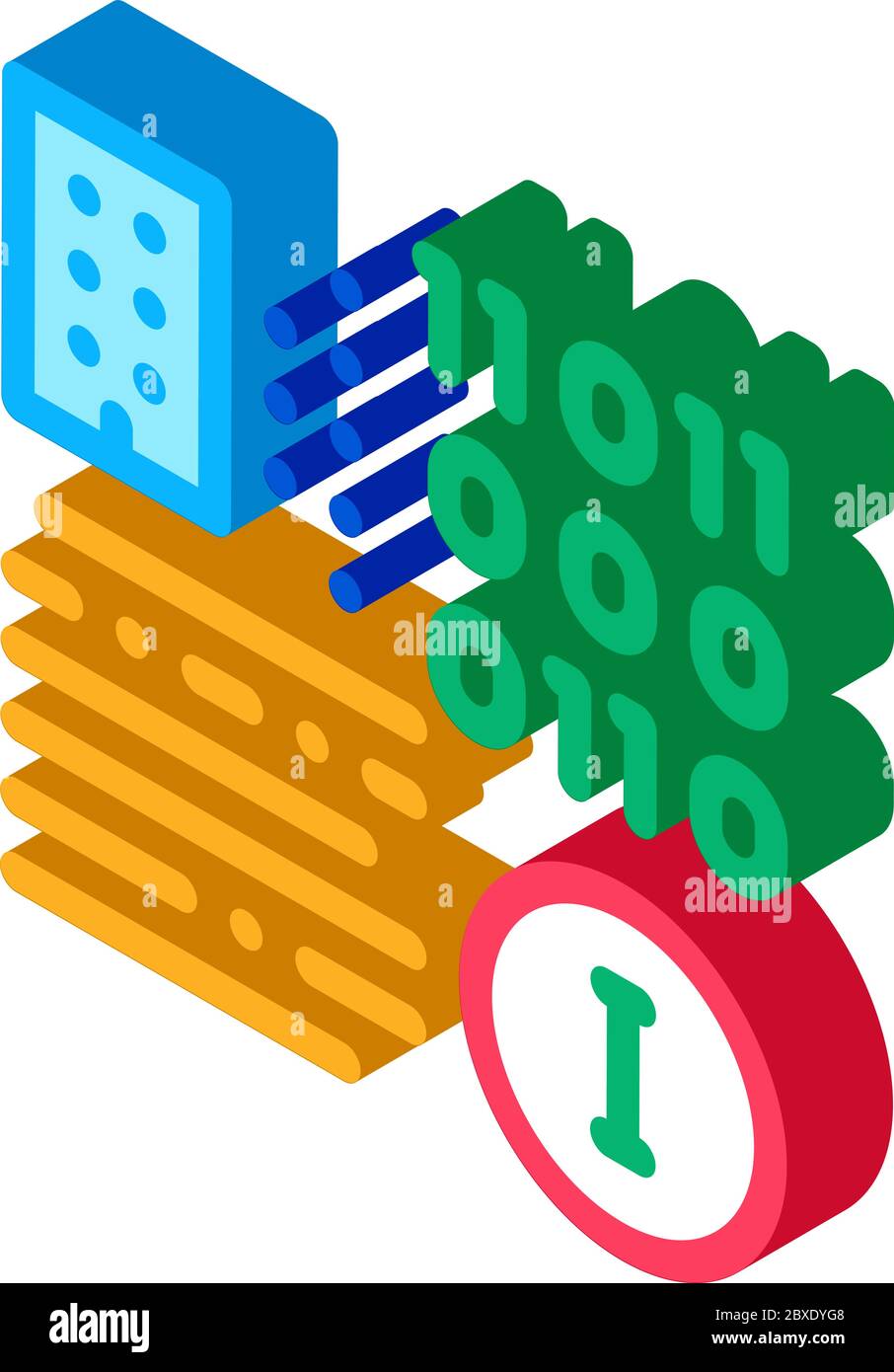 binary information isometric icon vector illustration Stock Vector ...