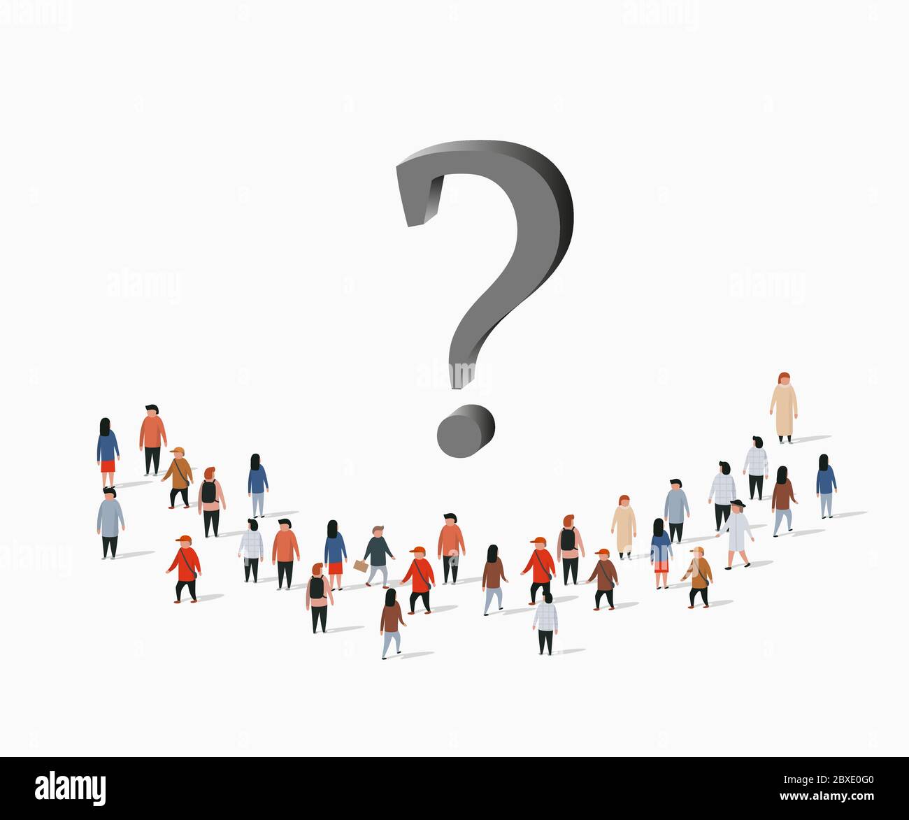 Group of people with question mark. Problem solving concept. Vector ...