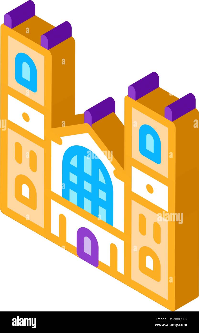 castle facade isometric icon vector illustration Stock Vector Image ...