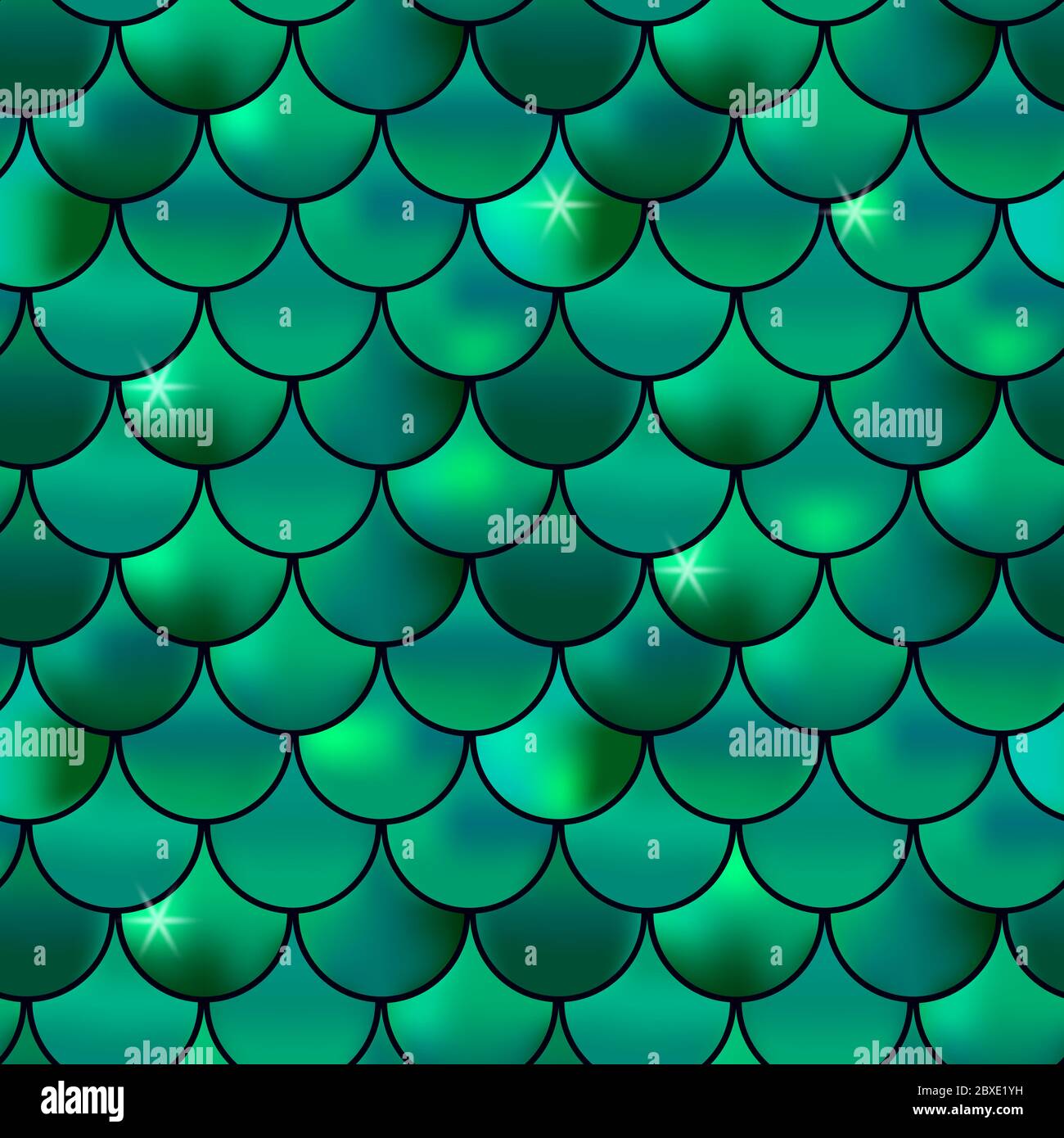 seamless pattern of green fish scales, mermaids Stock Vector Image ...