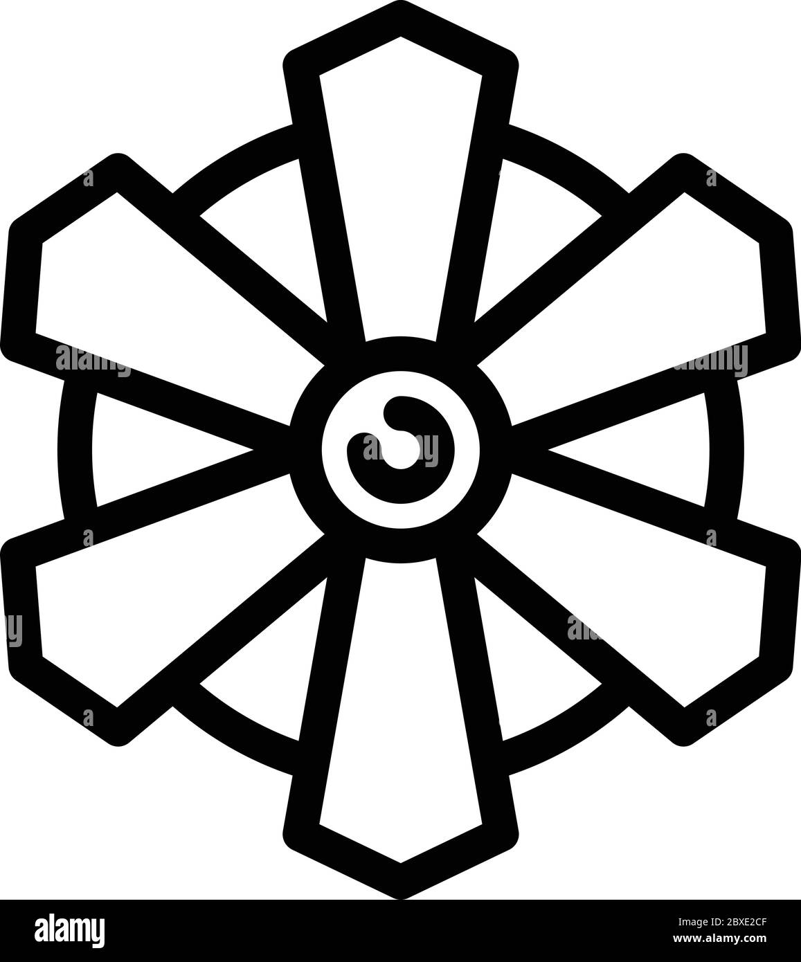 Fan top view icon, outline style Stock Vector Image & Art - Alamy
